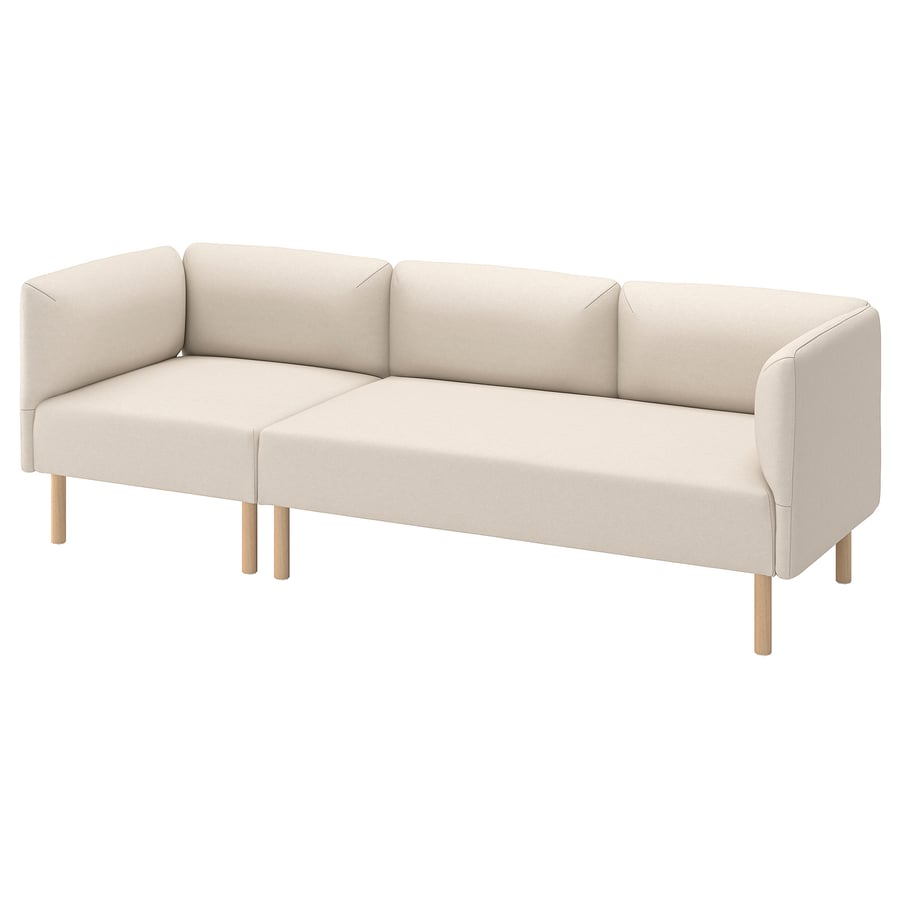 LILLEHEM 3-sits modulsoffa, Vissle/beige trä - IKEA