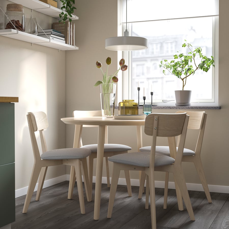 LISABO stol, ask/Tallmyra vit/svart - IKEA