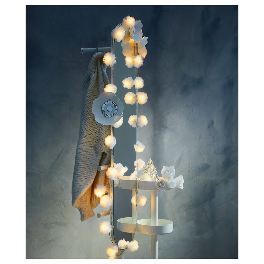 LIVSÅR LED ljusslinga med 24 ljus, inomhus, tyll vit - IKEA