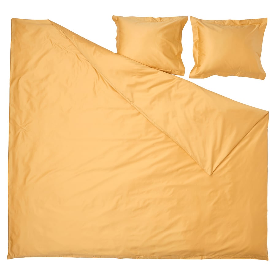 LUKTJASMIN påslakan 2 örngott, gul, 240x220/50x60 cm - IKEA