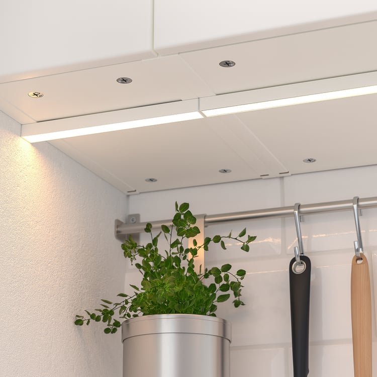 MITTLED LED ljuslist för köksbänk, dimbar vit, 20 cm - IKEA