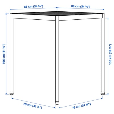 SEGERÖN barbord, utomhus, vit/beige, 89x89 cm - IKEA