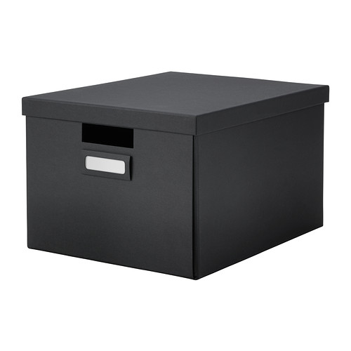 TJENA Låda med lock - svart - IKEA