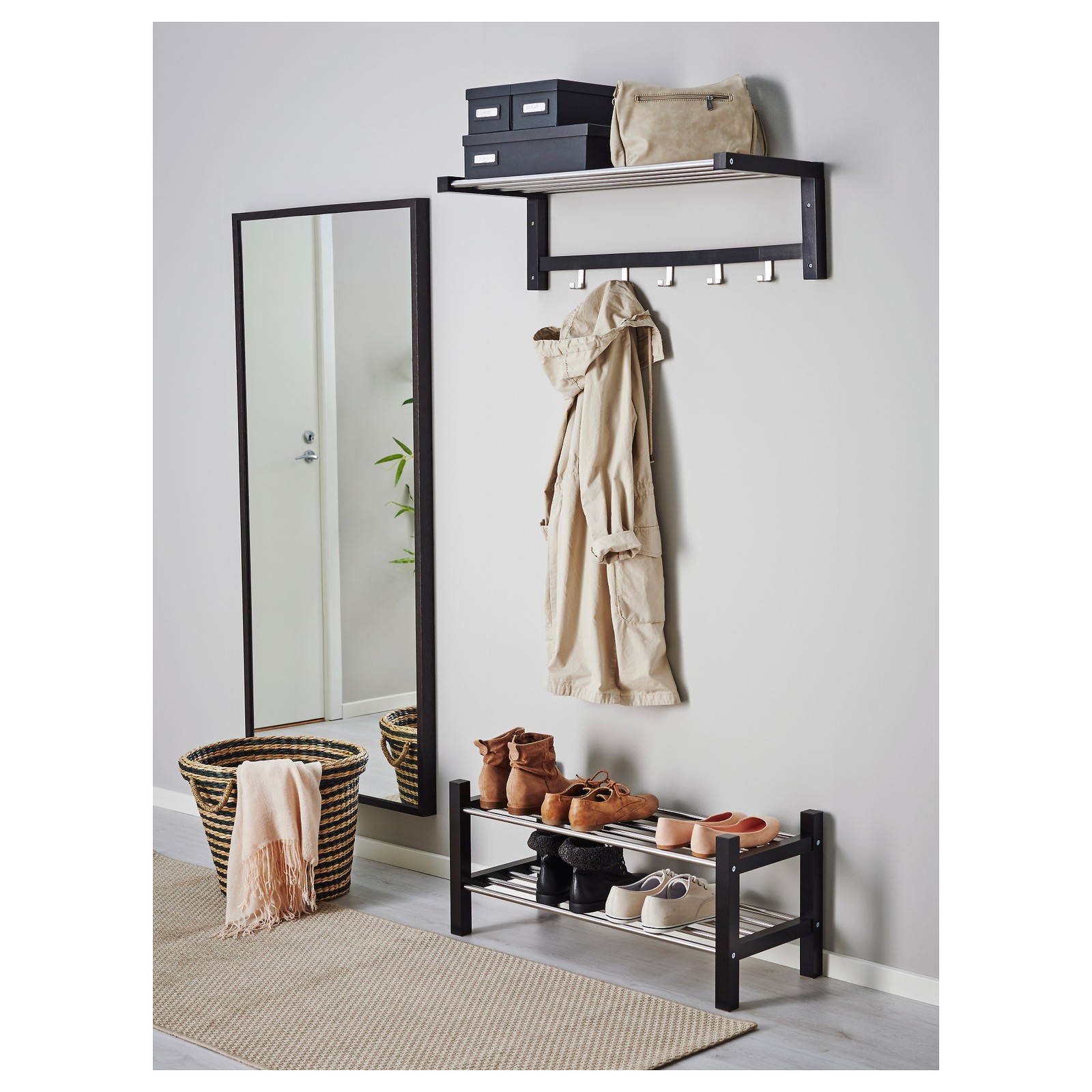 TJUSIG Hatthylla, svart, 79 cm - IKEA