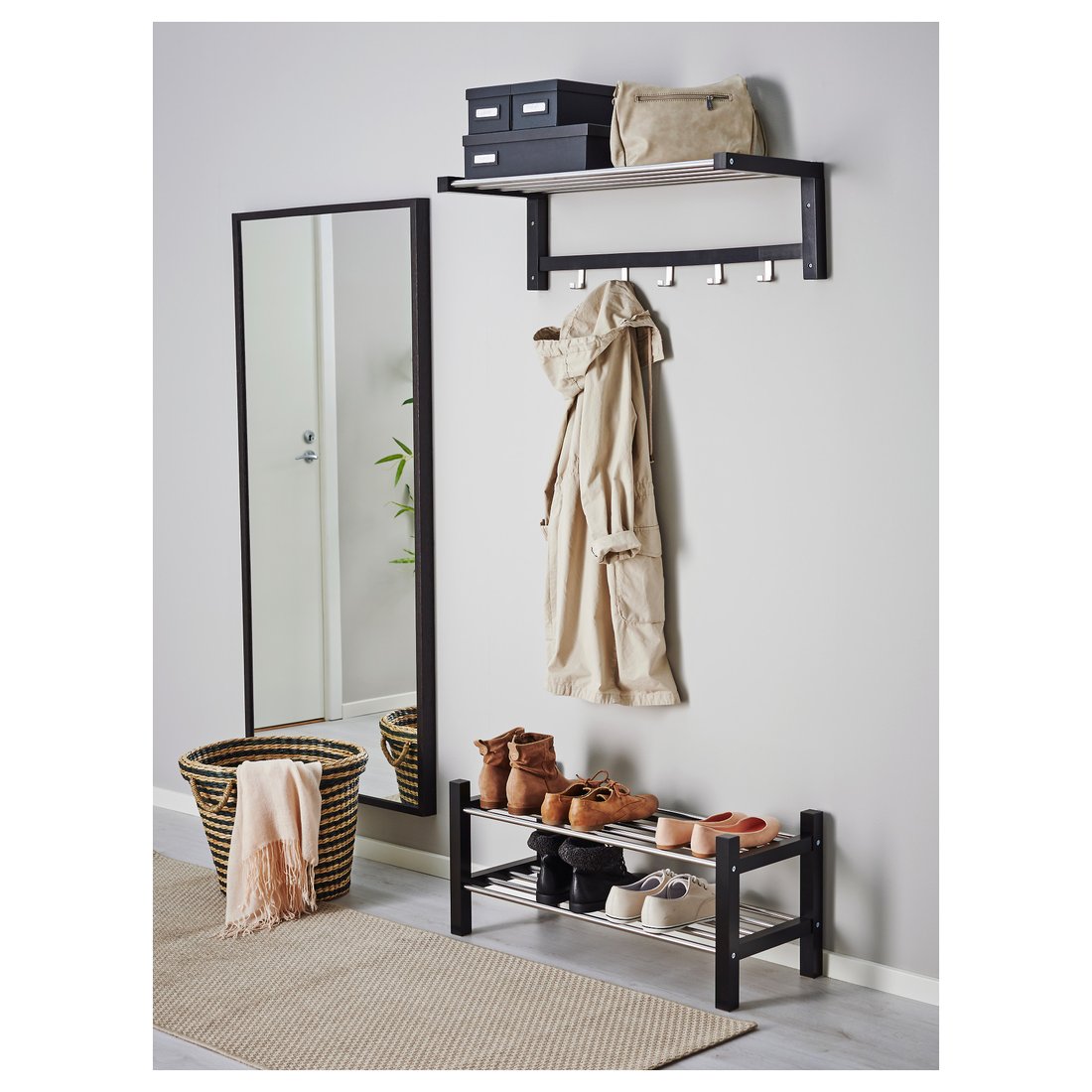 TJUSIG Hatthylla, svart, 79 cm - IKEA