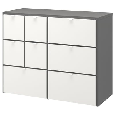 VISTHUS Byrå med 8 lådor, grå/vit, 122x96 cm - IKEA
