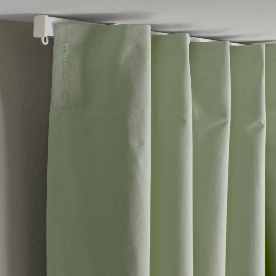 BENGTA block-out curtain, 1 piece, green/with heading tape, 210x250 cm ...