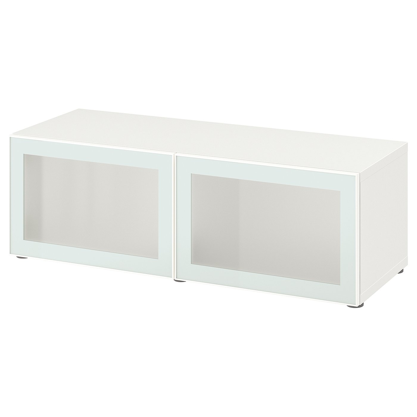 BESTÅ shelf unit with glass doors, white Glassvik/white/light green ...