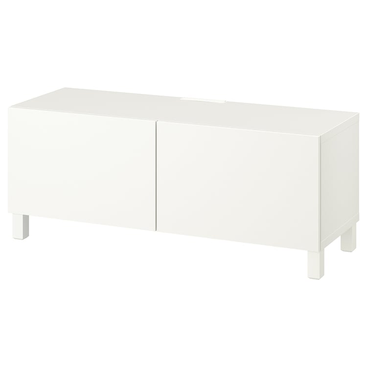 BESTÅ TV bench with doors, white/Lappviken/Stubbarp white, 120x42x48 cm ...