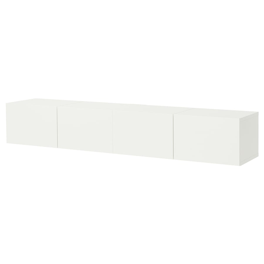 BESTÅ TV bench with doors, white/Lappviken white, 240x42x38 cm - IKEA
