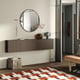 BESTÅ wall-mounted cabinet combination, black-brown Björköviken/brown ...