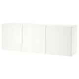 BESTÅ Wall-mounted cabinet combination - white Studsviken/white woven ...