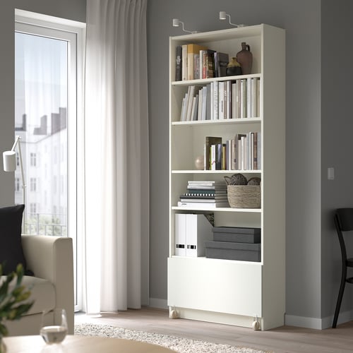 BILLY drawer, white/with castors, 80x28x44 cm - IKEA