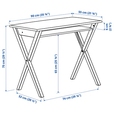 BOLLPOJKE desk, pine/white, 90x55 cm - IKEA