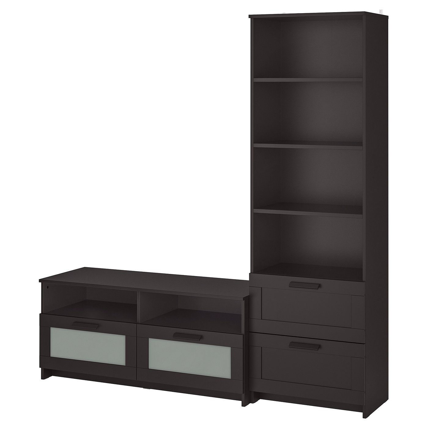 BRIMNES TV storage combination black 180x41x190 cm IKEA