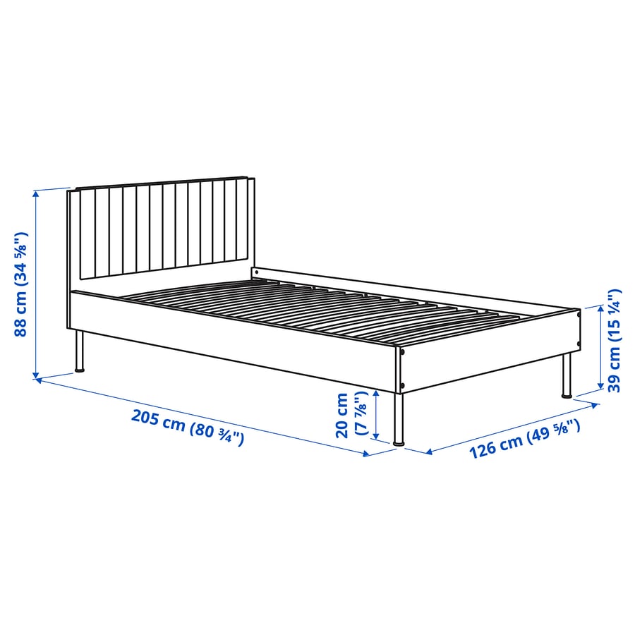 BRUKSVARA bed frame, white, 120x200 cm - IKEA