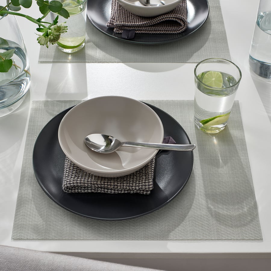 FLYGFISK place mat, light grey, 38x30 cm - IKEA