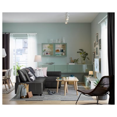 FRIHETEN corner sofa-bed with storage, Bomstad black - IKEA