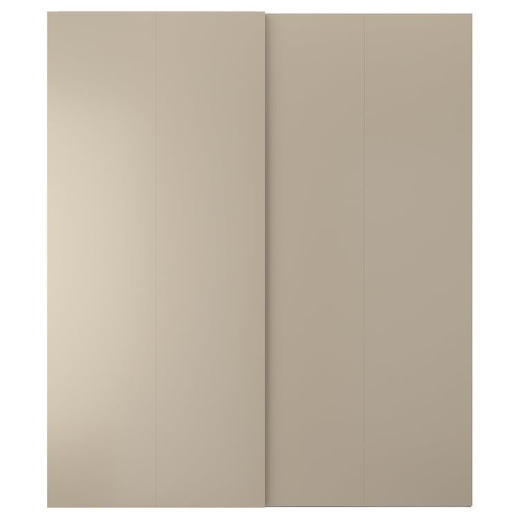 HASVIK pair of sliding doors, grey-beige, 200x236 cm - IKEA
