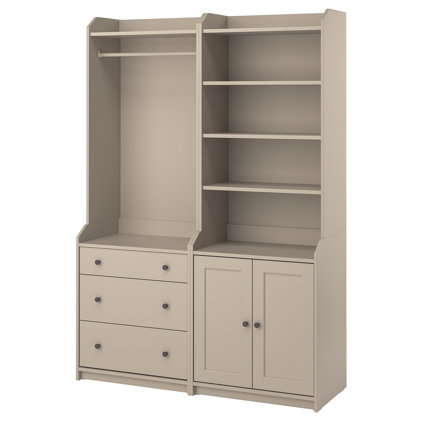 HAUGA storage combination, beige, 139x46x199 cm - IKEA