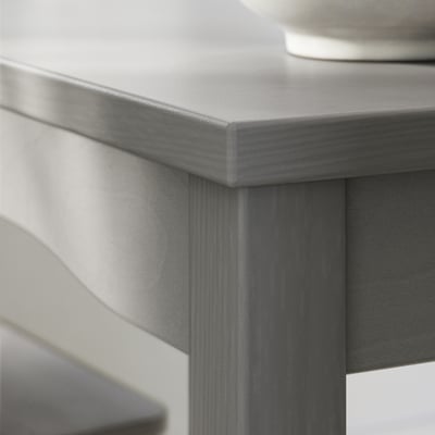HAUGA table, grey/birch veneer, 118x74 cm - IKEA
