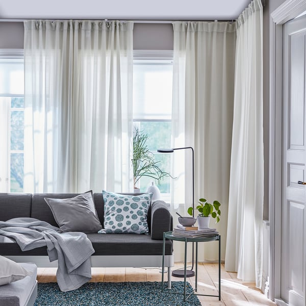 HILJA curtains, 1 pair, white, 145x250 cm - IKEA
