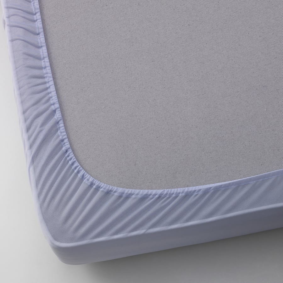 HÖSTVÄDD fitted sheet, blue, 150x200 cm - IKEA