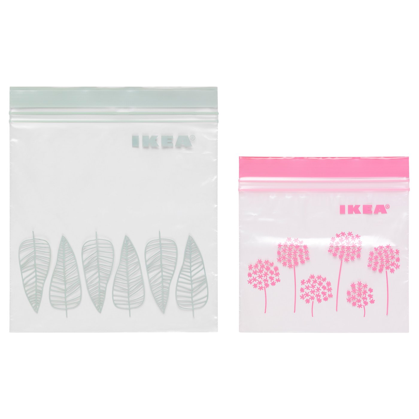 ISTAD resealable bag, pink/green, 1/0.4 l - IKEA