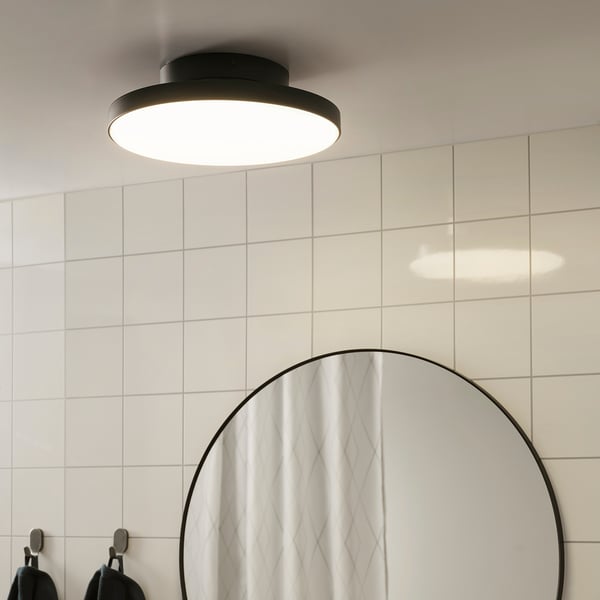 KABOMBA LED ceiling lamp, matt/black, 36 cm - IKEA