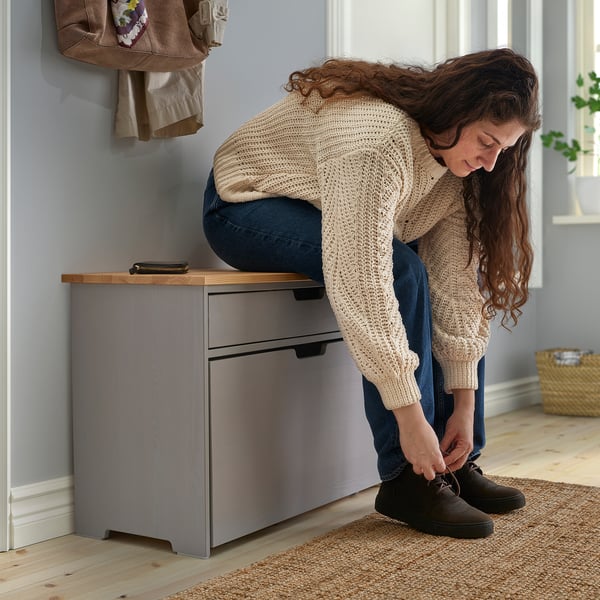 KALLSÖ storage bench, grey, 80x38x56 cm - IKEA