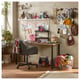 LAGKAPTEN / ADILS desk, grey/wood effect black, 140x60 cm - IKEA
