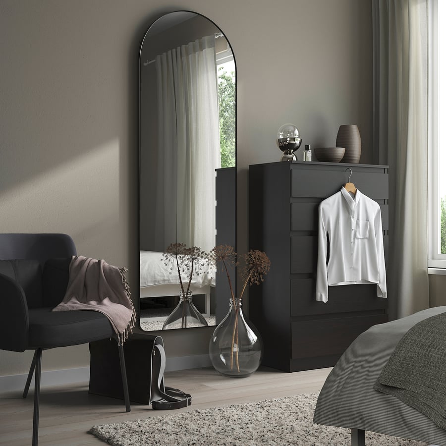 LINDBYN mirror, black, 60x170 cm - IKEA