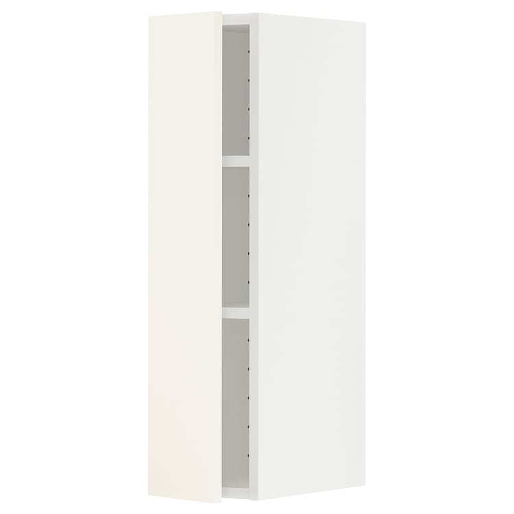 METOD wall cabinet with shelves, white/Vallstena white, 20x37x80 cm - IKEA