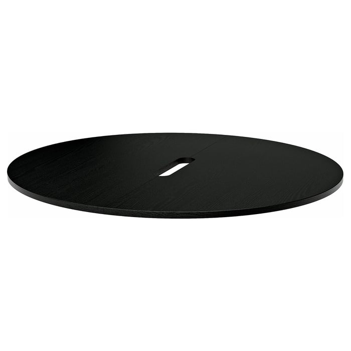 MITTZON table top, round/black stained ash veneer, 120 cm - IKEA
