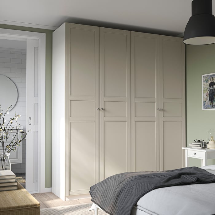 PAX / FLISBERGET wardrobe, white/light beige, 200x60x236 cm - IKEA