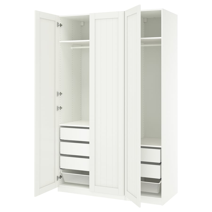 PAX / GULLABERG wardrobe combination, white/white, 150x60x236 cm - IKEA