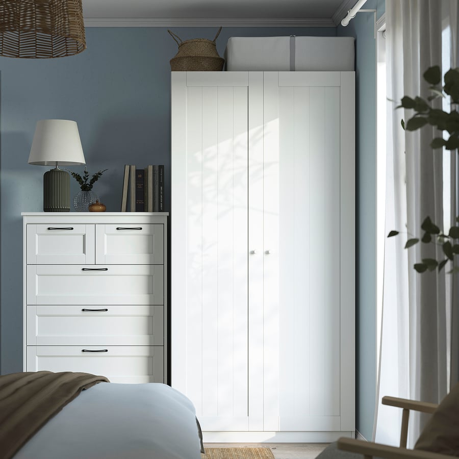 PAX / GULLABERG wardrobe combination, white/white, 100x60x201 cm - IKEA