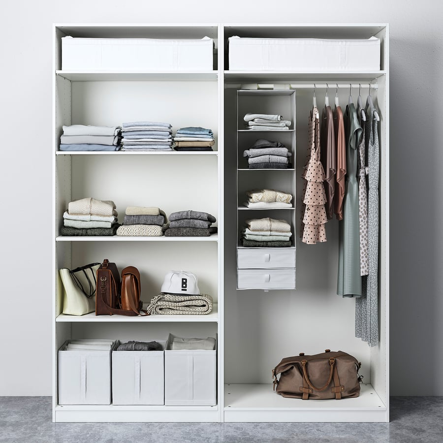 PAX / HASVIK wardrobe, white/white, 200x66x236 cm - IKEA