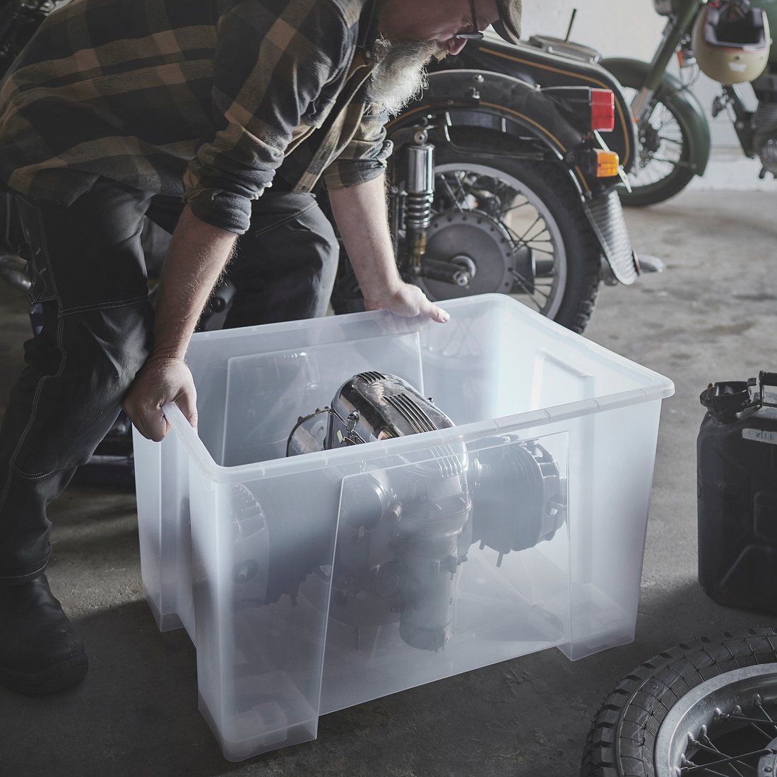 SAMLA Box, transparent, 78x56x43 cm/130 l - IKEA