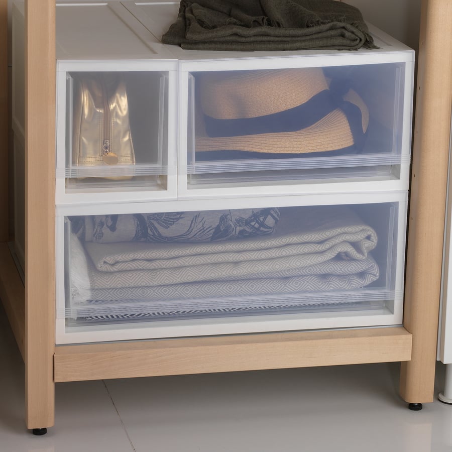SOPPROT pull-out storage unit, transparent white, 34x46x20.5 cm - IKEA