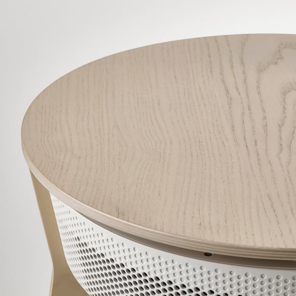 STARKVIND Table with air purifier, stained oak veneer/white smart - IKEA