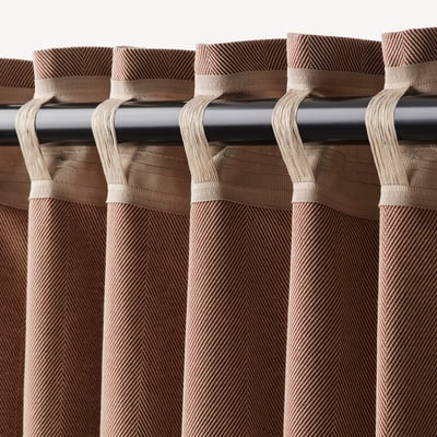 TIBAST room darkening curtains, 1 pair, dark red/with heading tape ...