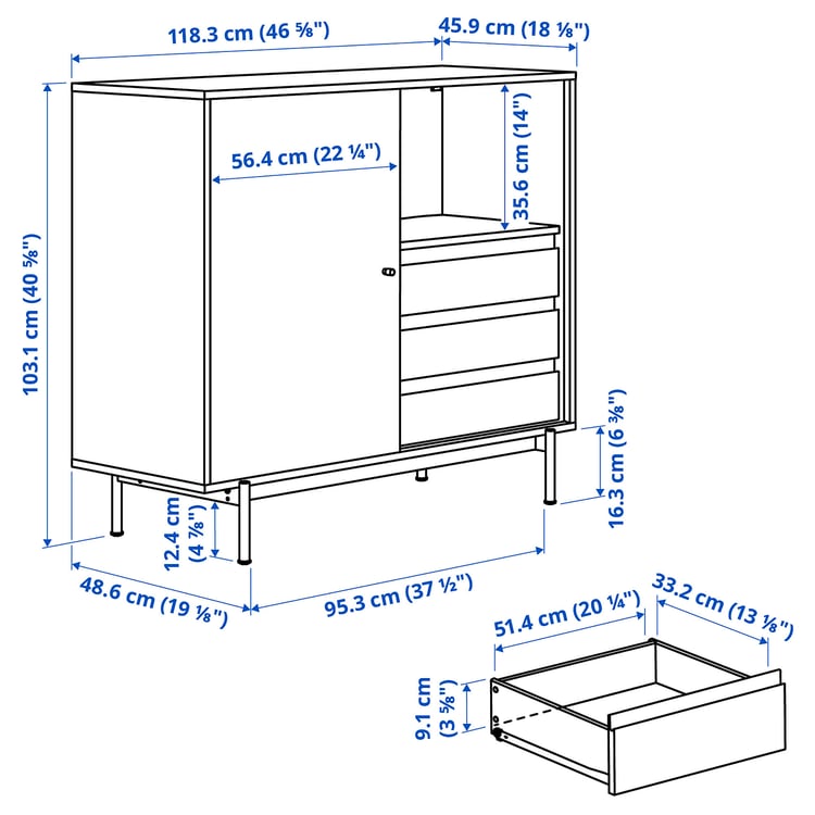 RÅDMANSÖ omarica, rjava imitacija oreha, 118x49x103 cm - IKEA