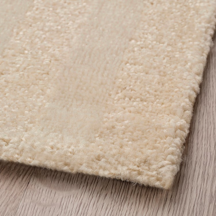 LANDSVÄG koberec, nízky vlas, krémová, 60x90 cm - IKEA