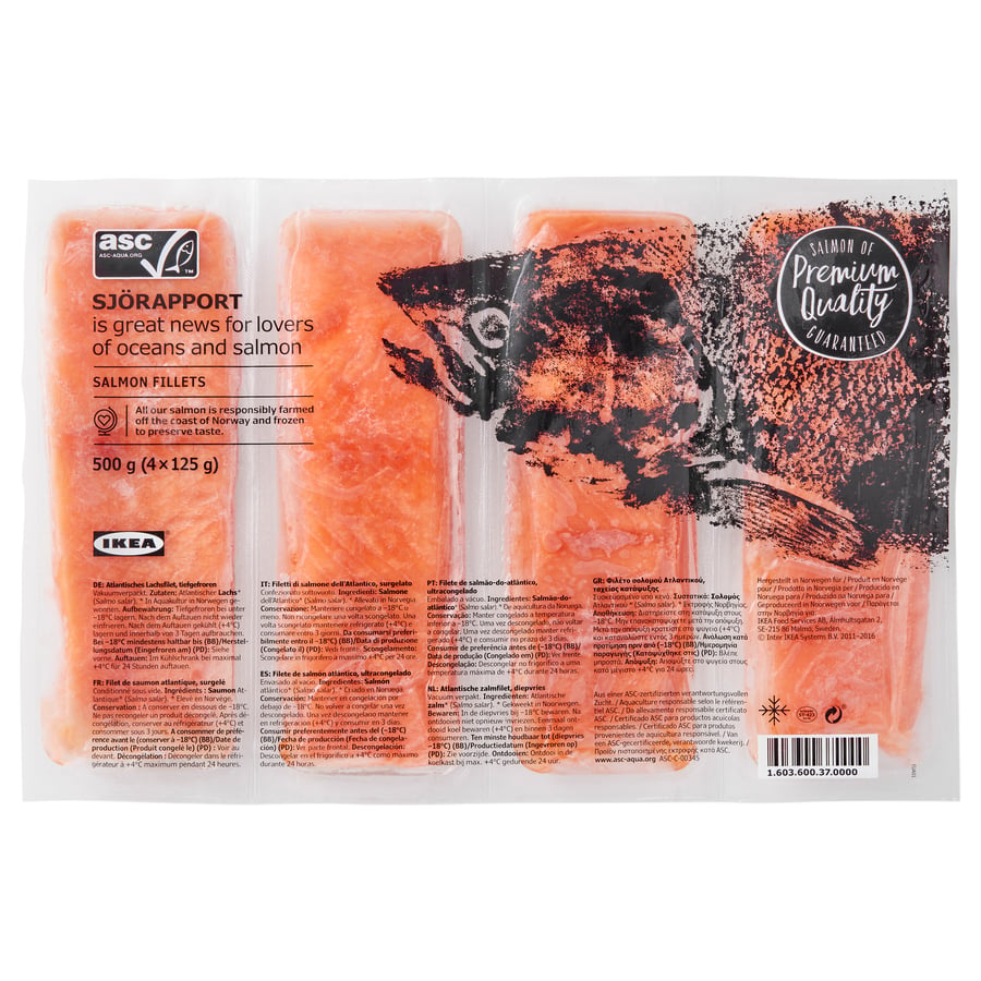 SJÖRAPPORT filet z lososa, Certifikované organizáciou ASC/mrazené - IKEA