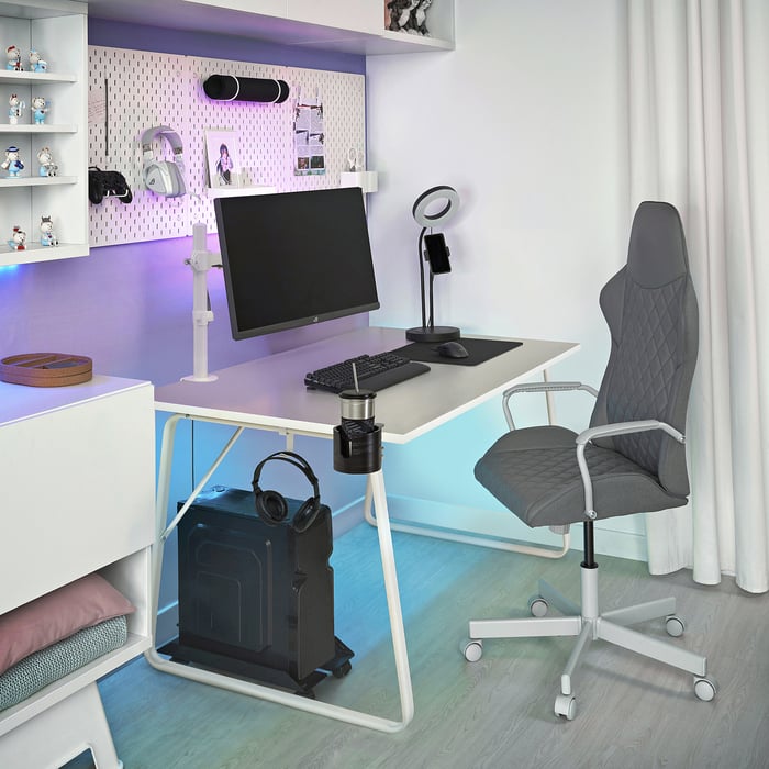 STUBBERGET konzola na monitor, biela - IKEA