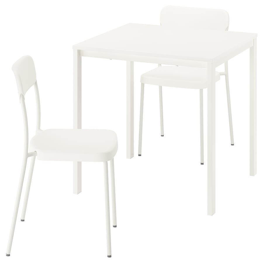 VIHALS / VIHALS stôl a 2 stoličky, biela biela/biela, 74x74 cm - IKEA