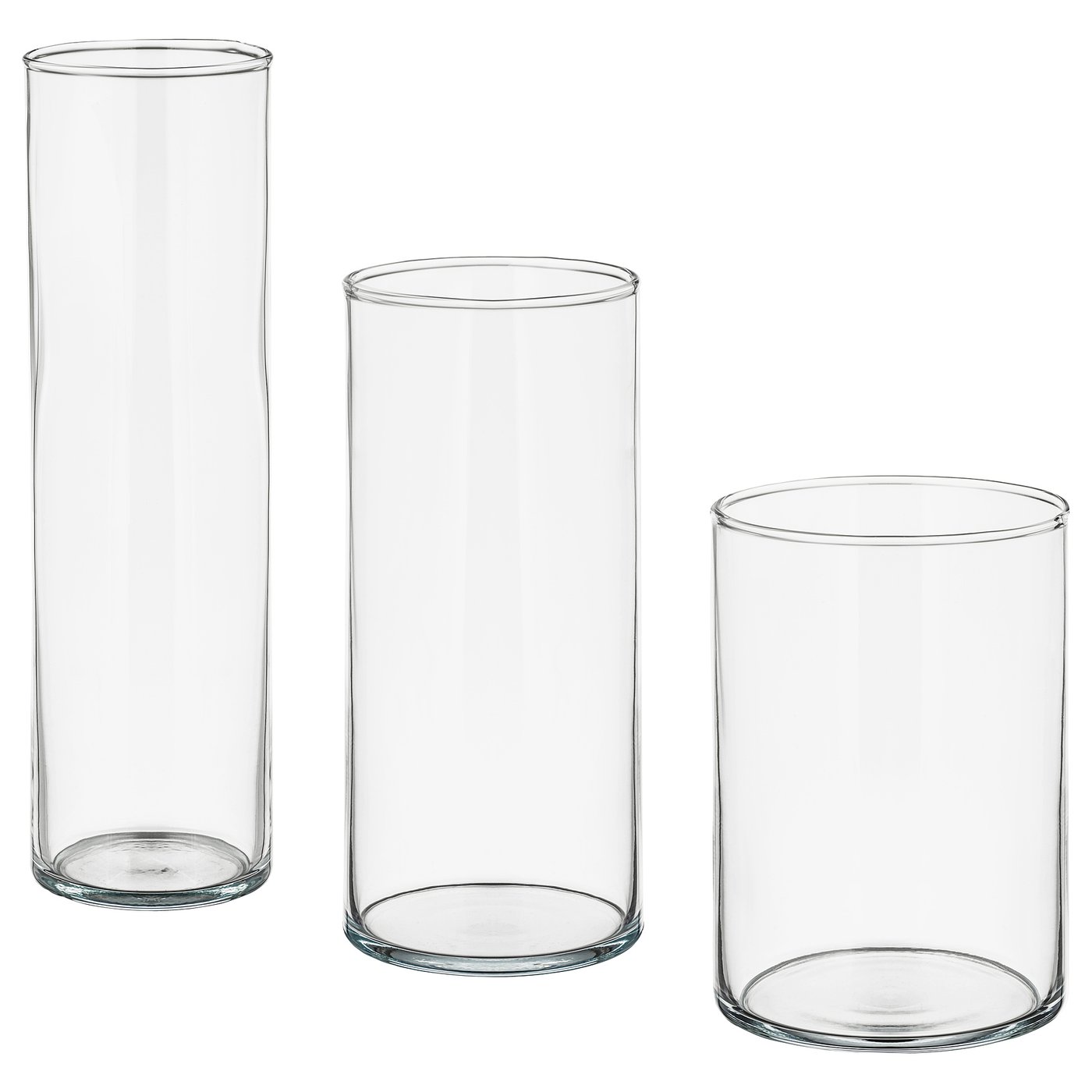 CYLINDER vase, set of 3, clear glass - IKEA