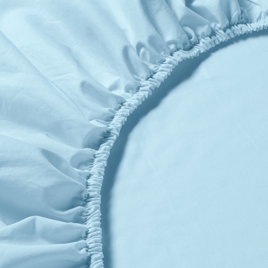 DVALA fitted sheet, light blue, 140x200 cm - IKEA