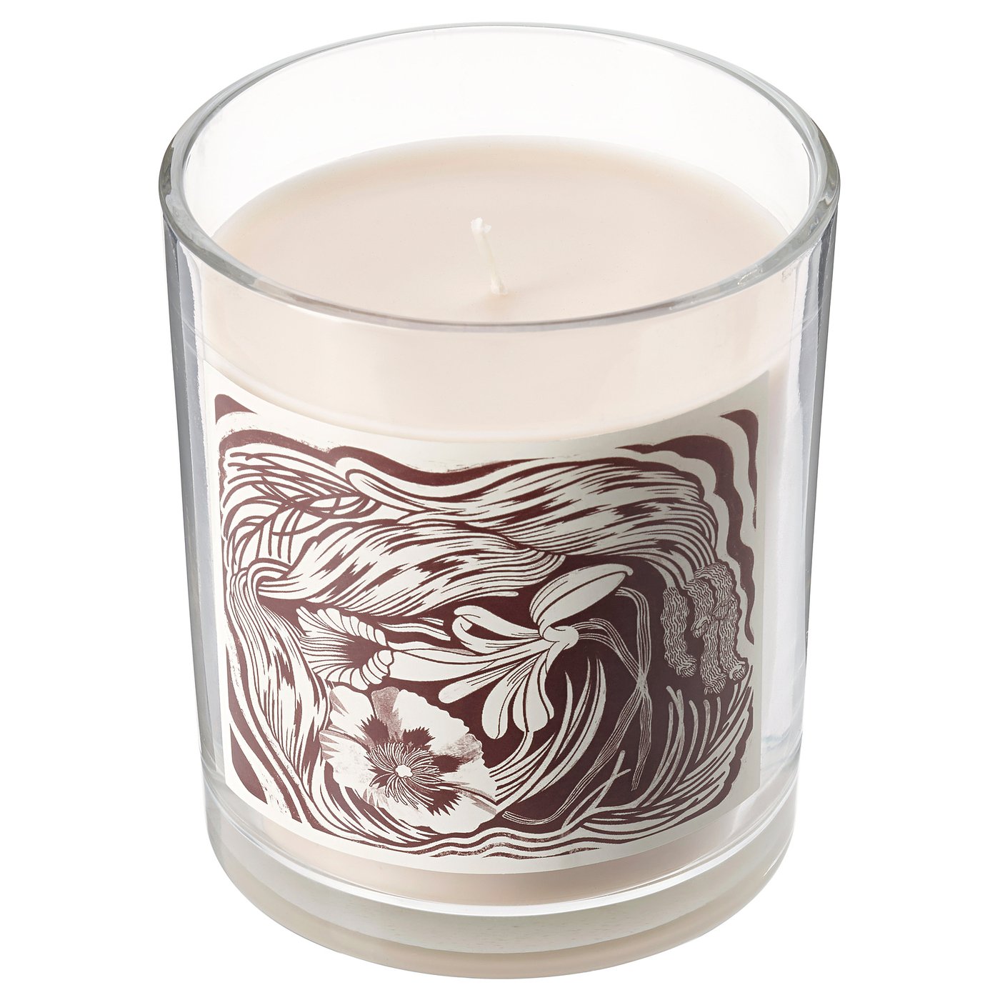 GLANSLIND scented candle in glass, smoky vanilla/light beige, 45 hr - IKEA